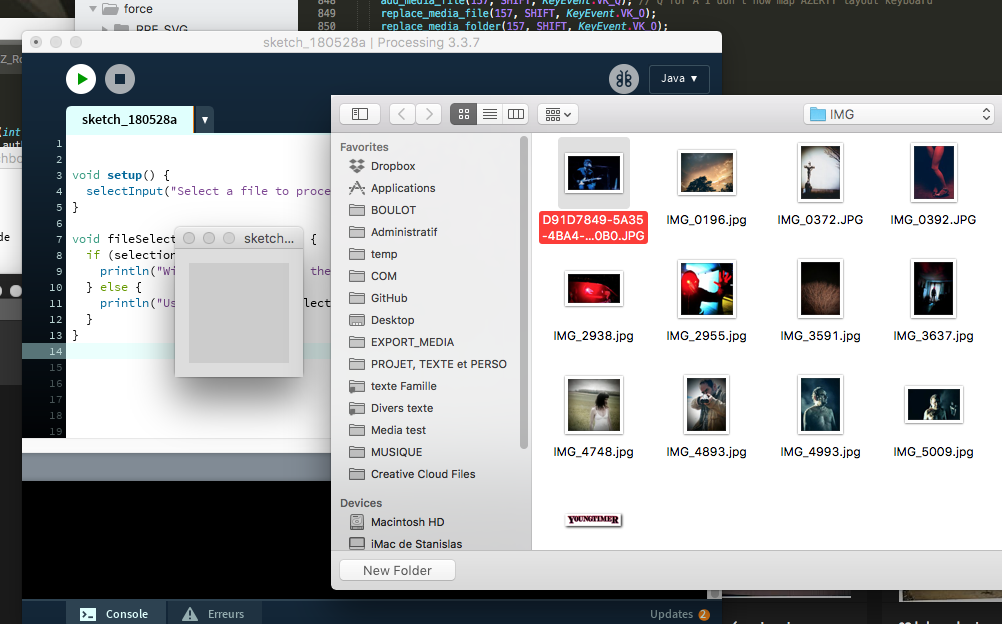 Selectinput Work Bad On Osx Sierra With Thumbnail Display · Issue 5517 · Processingprocessing