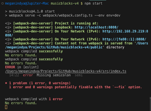 Webpack: Add scripts to improve Webpack logs · Issue #220 · sugarlabs/musicblocks-v4 · GitHub