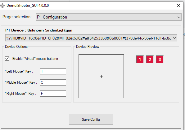 demul07_280418 + Demulshooter 10.7.1 - Naomi 2 Sinden Lightguns - Player 1 auto reload problem ...