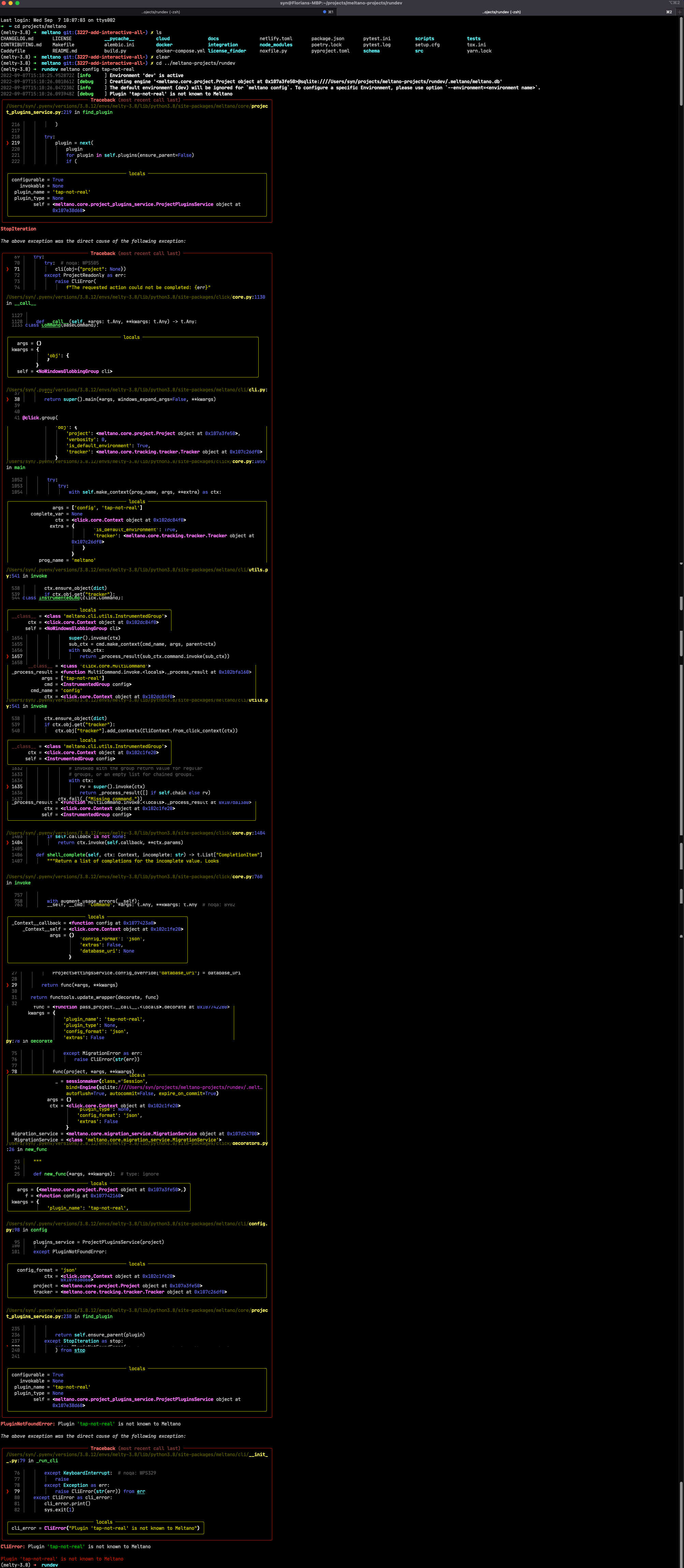 `rich` formatted stack traces can be rather large · Issue #6728 · meltano/meltano · GitHub