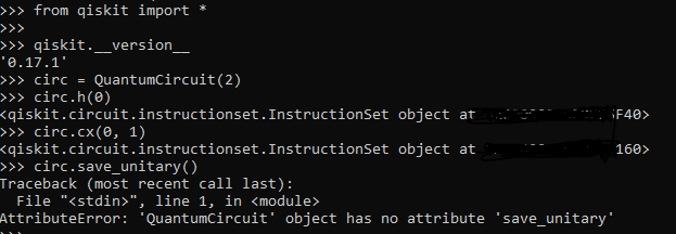 save_unitary state error? It's not saving the unitary and providing an output. · Issue #1172 ...