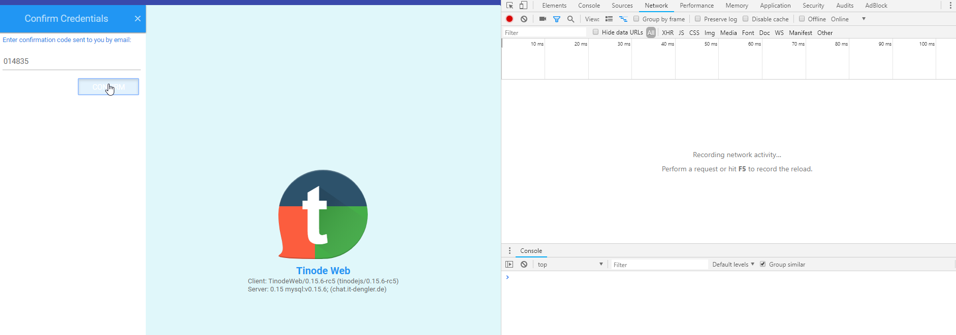 Enter confirmation code without effect // hardcoded domain name in email · Issue #19 · tinode ...