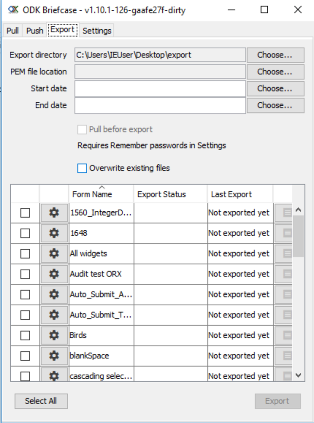 Scroll overlaps details buttons on the export view on Ubuntu and Windows. · Issue #478 · getodk ...