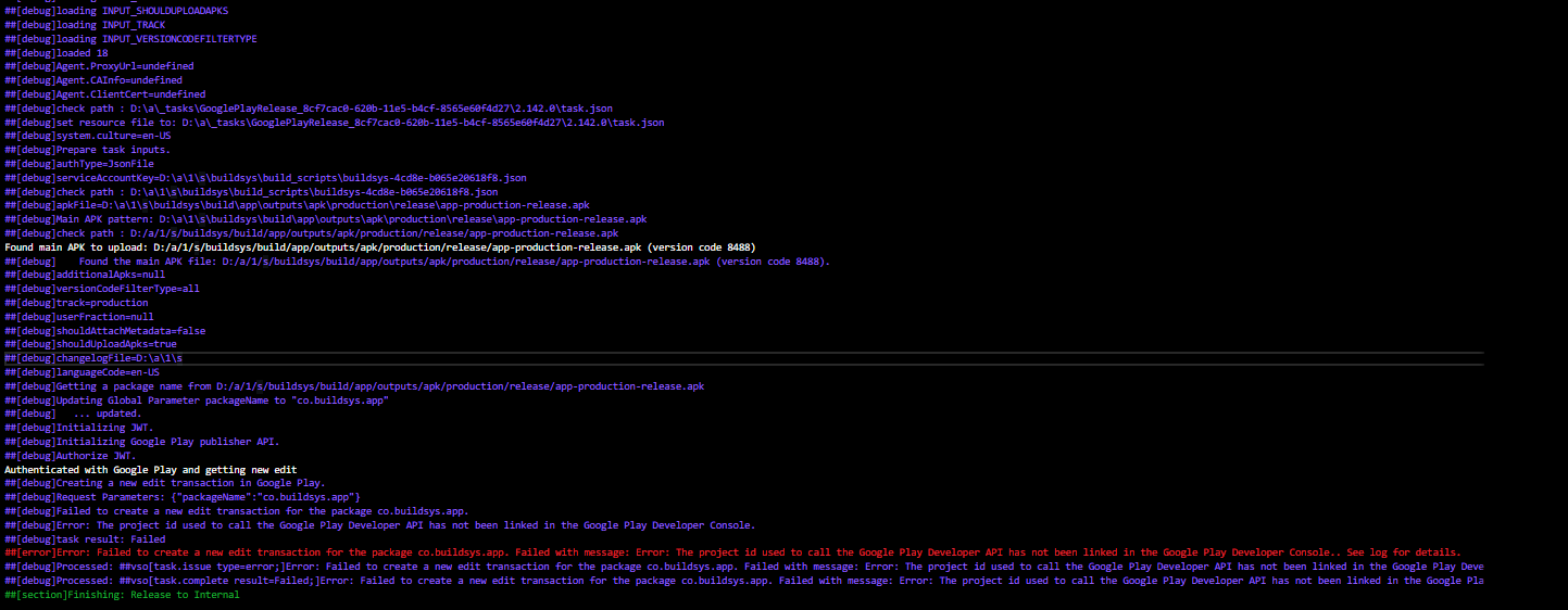 Getting Error:" Failed to create a new edit transaction for the package "co.example.app". Failed ...