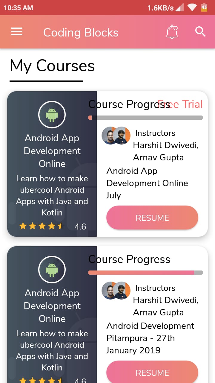 Find an issue / suggest an improvement · Issue #234 · coding-blocks/CBOnlineApp · GitHub