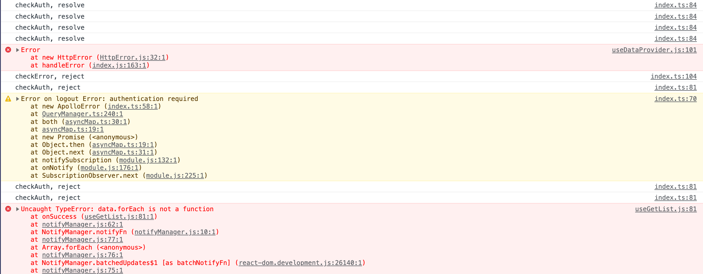 useDataProvider returns invalid data for lists after checkError rejects · Issue #7911 · marmelab ...