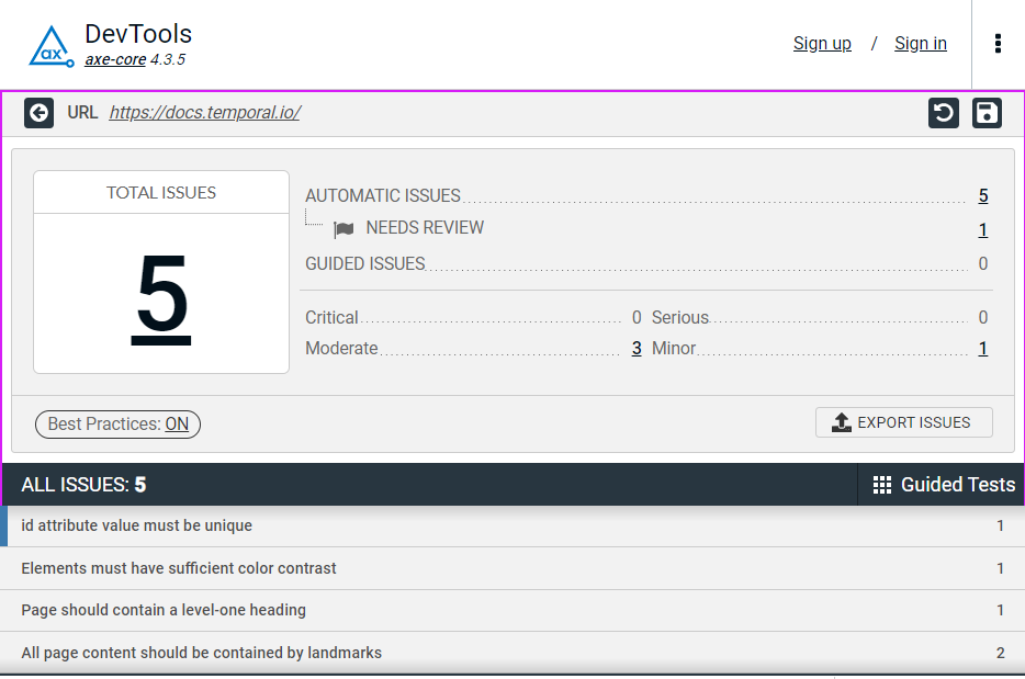 [Bug] A few accessibility issues on the landing page · Issue #732 · temporalio/documentation ...