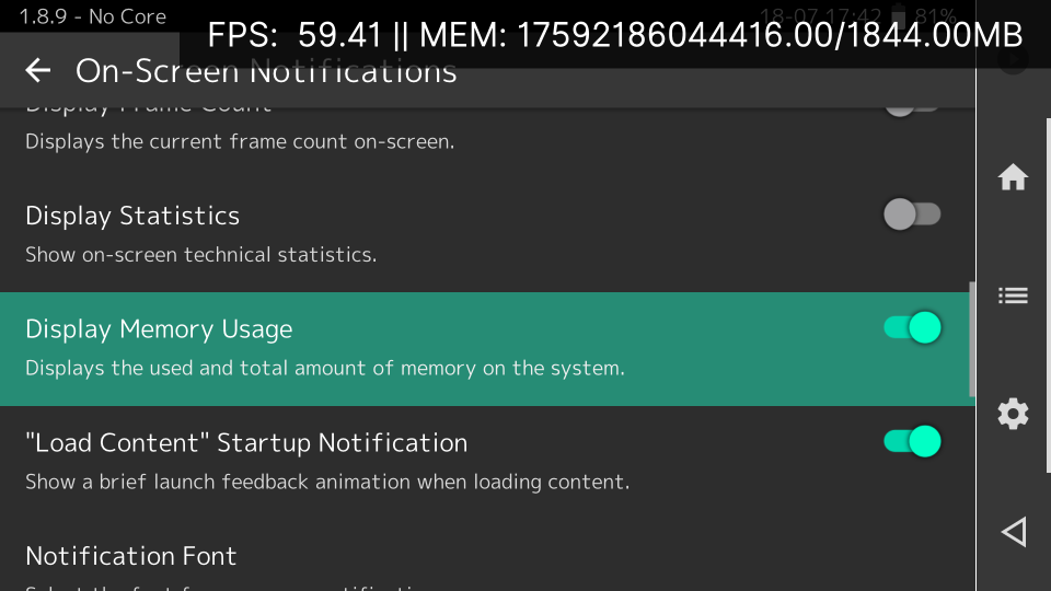 (Windows) "Display Memory Usage" option shows "free" memory instead of "used" memory. · Issue ...