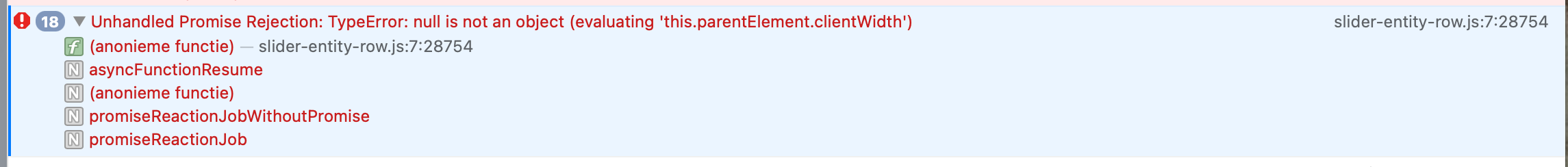 null is not an object (evaluating 'this.parentElement.clientWidth ...