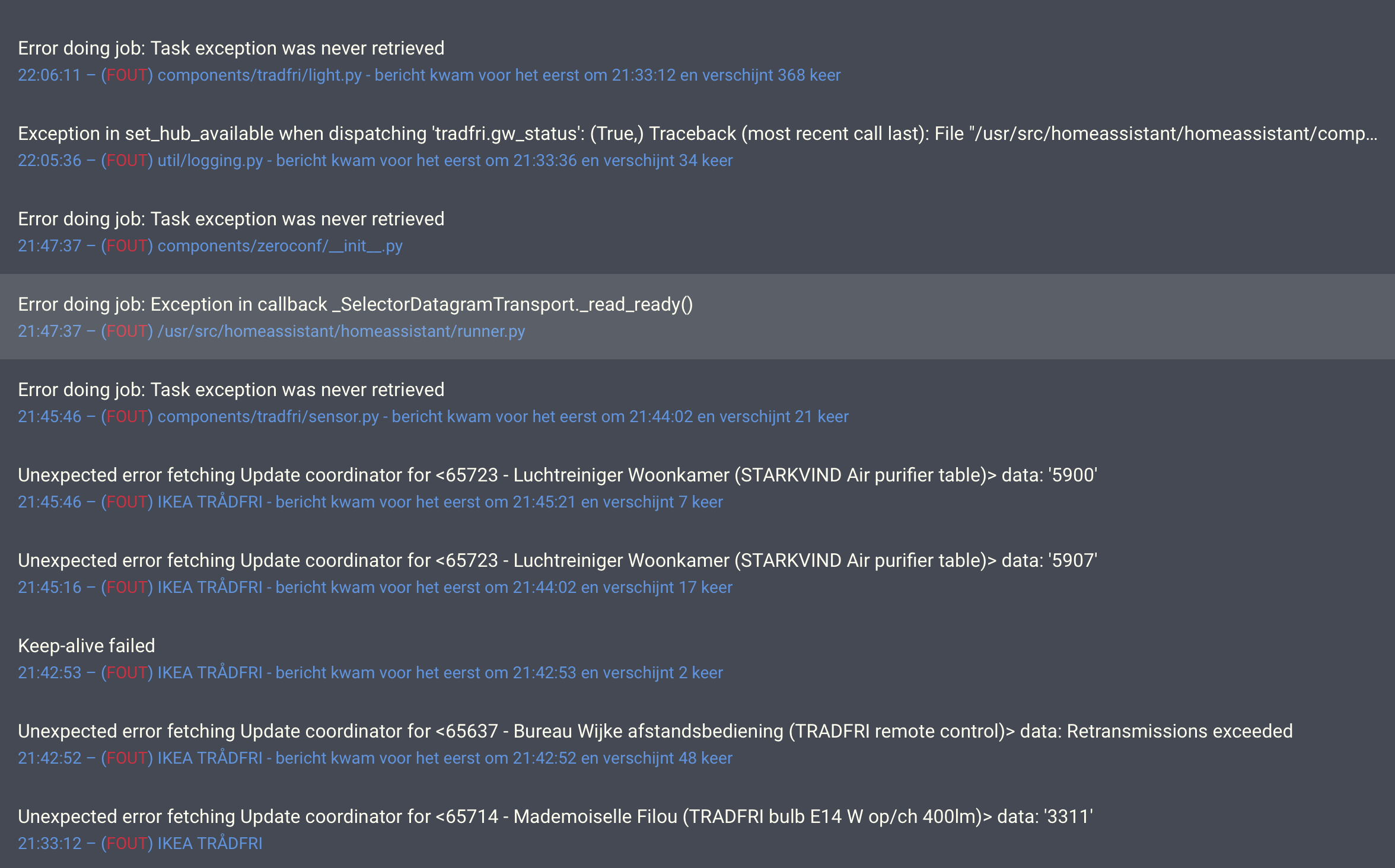 zeroconf: Type ' W.' must end with '.local.' · Issue #86083 · home-assistant/core · GitHub