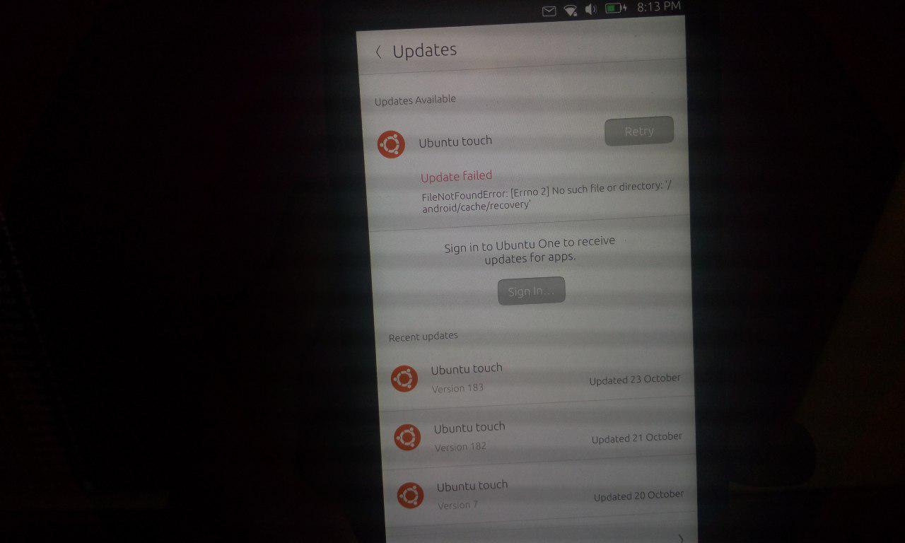 Update failed - FileNotFoundError: [Errno2] No such file or directory: '/android/cahce/recovery ...