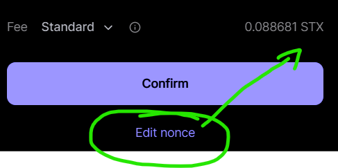 Place "edit nonce" option in the same place on the interface on the ...