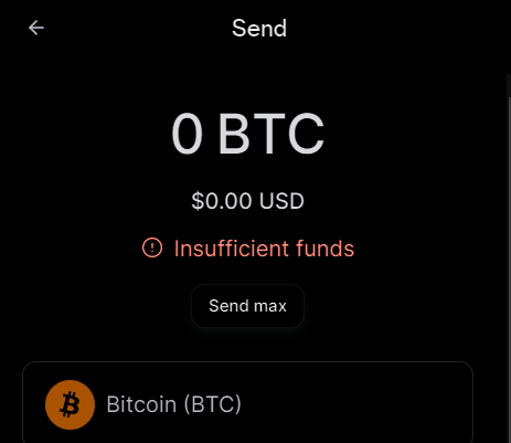 Sending 0 BTC should result in "enter an amount of BTC" instead of ...