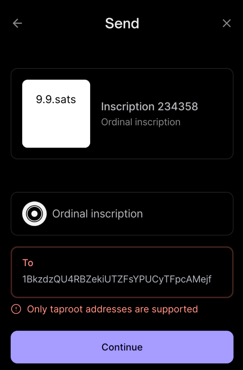 Support all address types for inscription send recipients · Issue #3670 · leather-io/extension ...