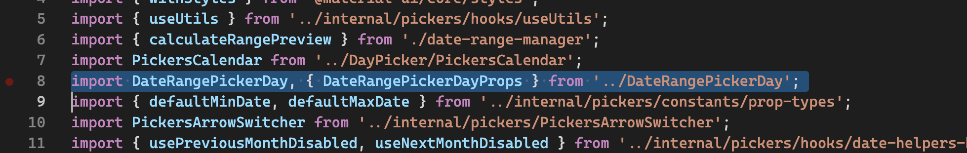 [DateRangePicker] v5.alpha.25 rollup build error · Issue #24865 · mui/material-ui · GitHub