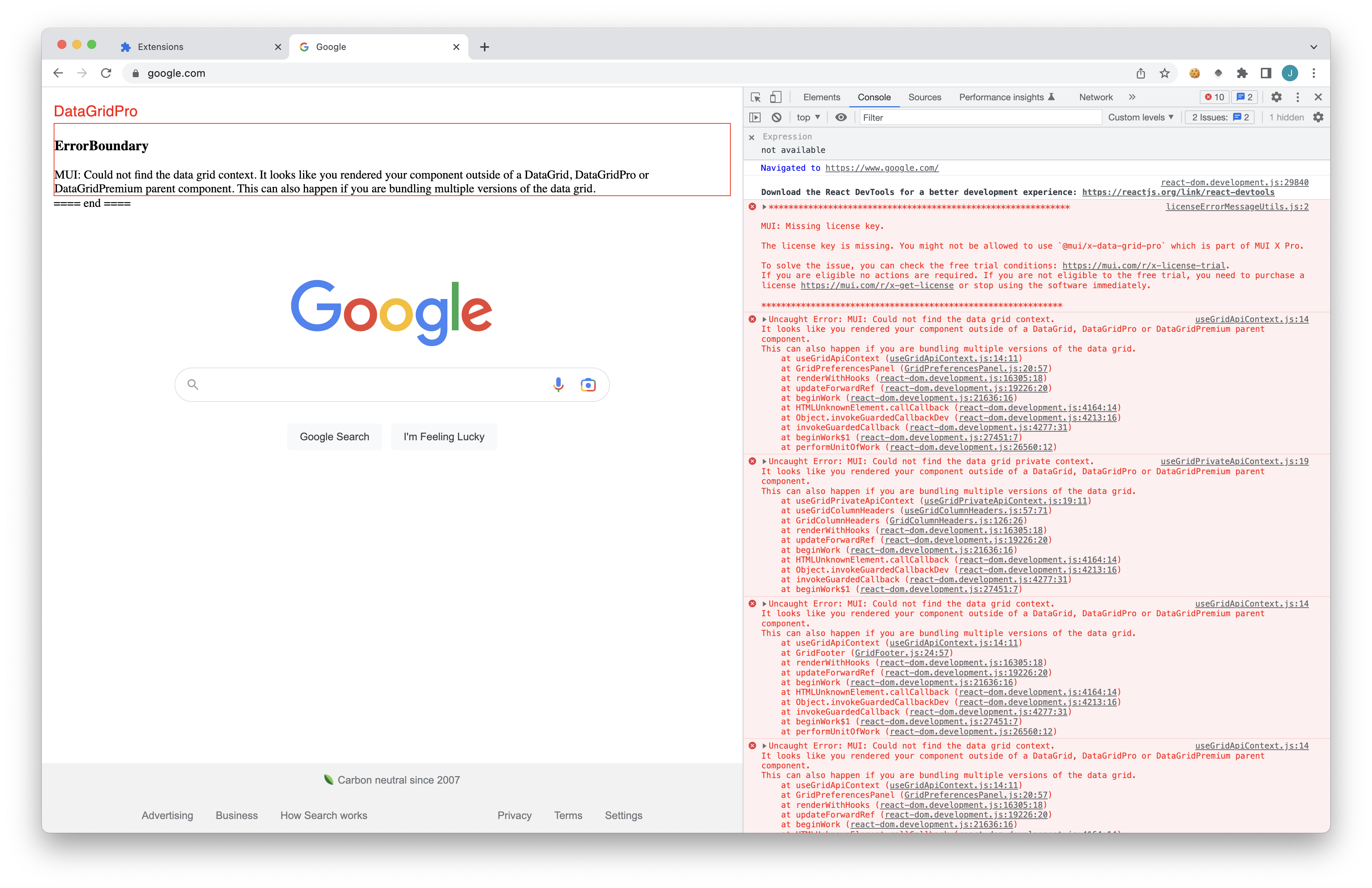 Cant Get Datagridprodatagridpremium Work On Browser Extension With Shadow Dom · Issue 8434