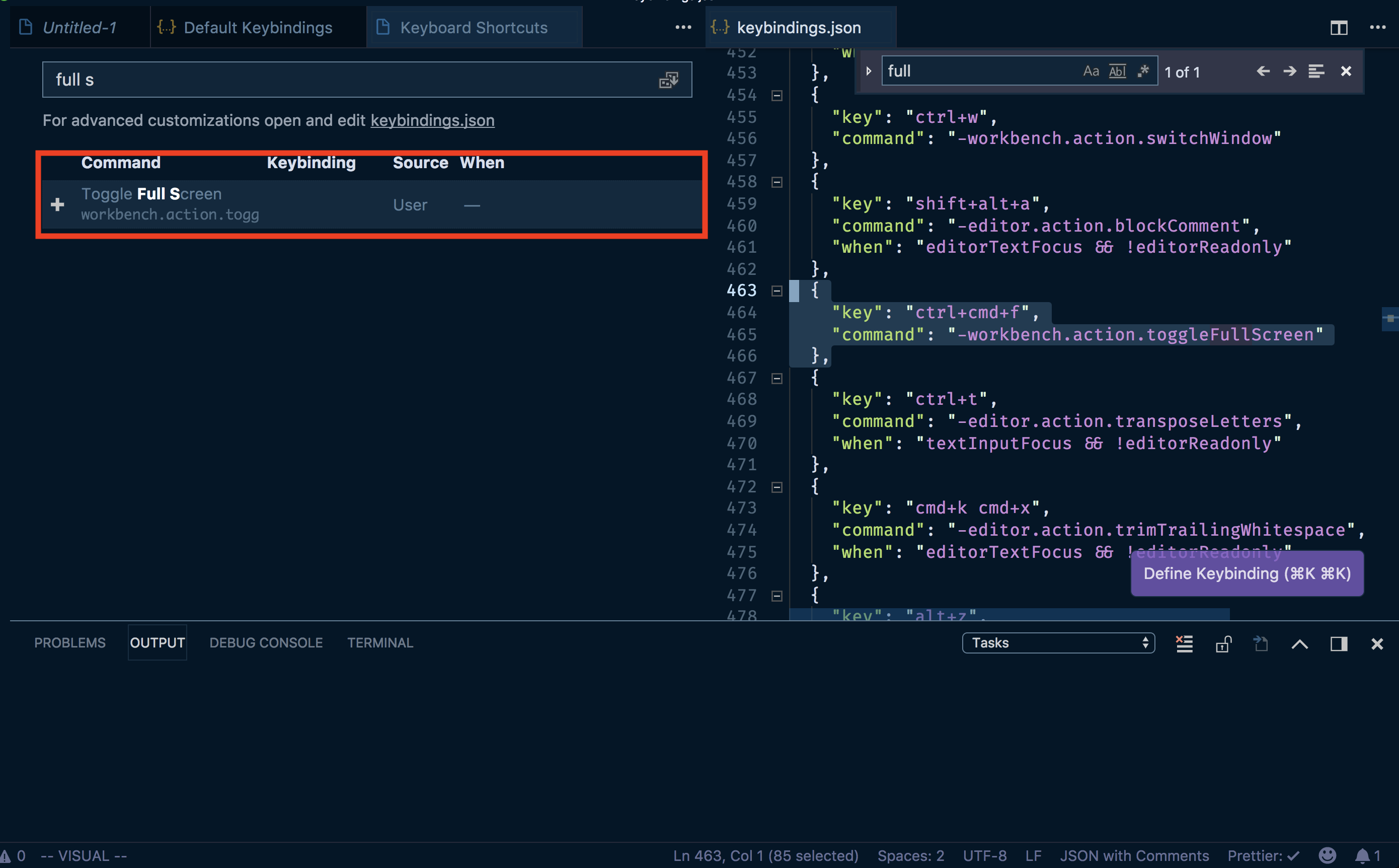 keybinding bug - Toggle Full Screen · Issue #55209 · microsoft/vscode · GitHub