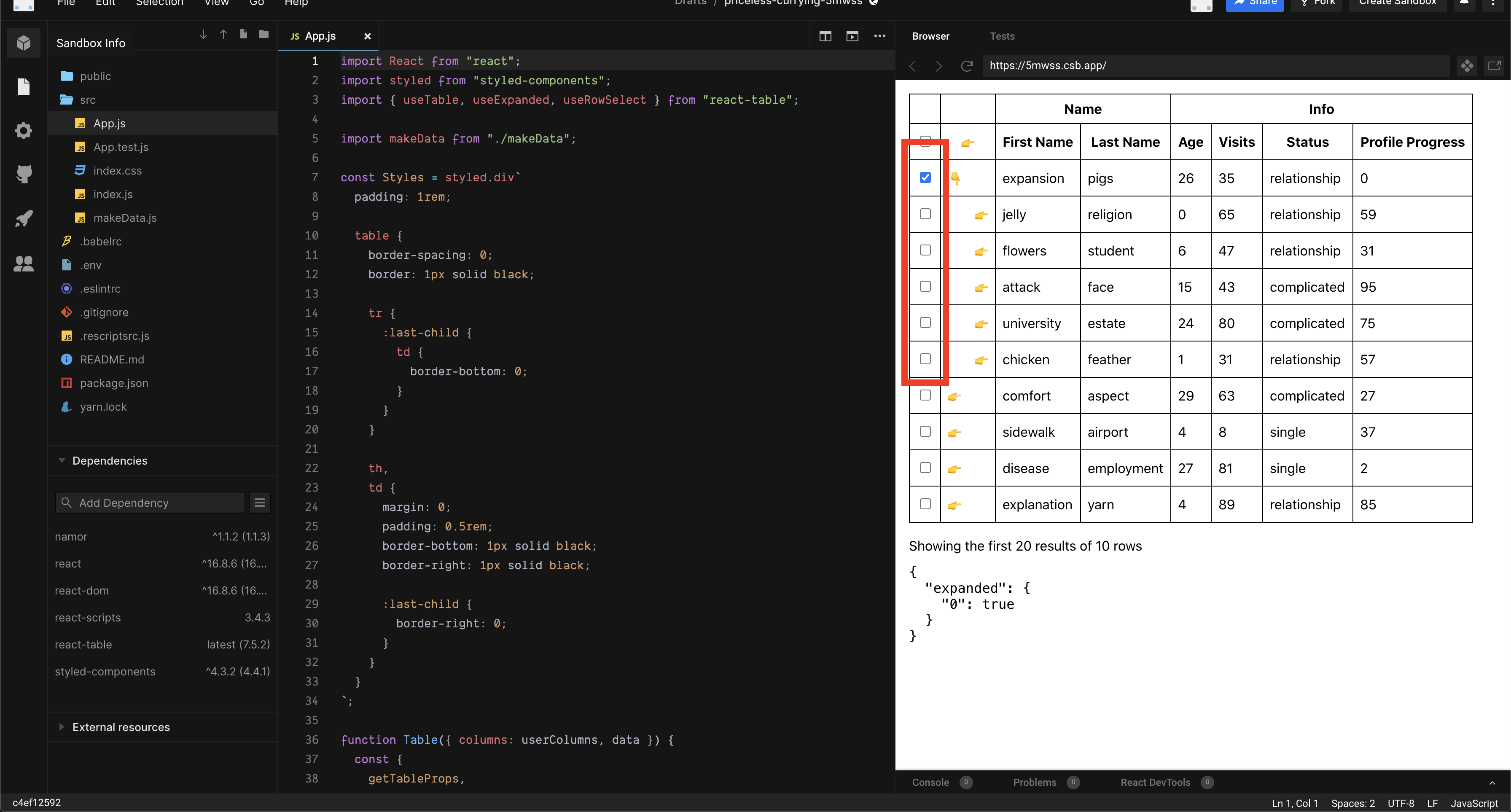 [Bug] useRowSelect and useTable#getSubRows does not work as expected · Issue #2609 · TanStack ...