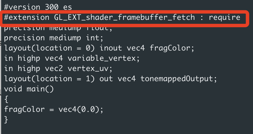 use of GL_ARM_shader_framebuffer_fetch or GL_EXT_shader_framebuffer_fetch · Issue #4901 · google ...
