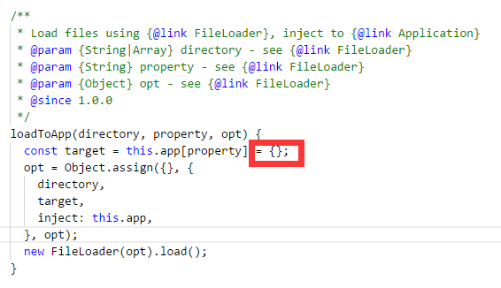 EggLoader#loadToApp方法默认重置将要挂载到app上某个属性为空对象改进建议 · Issue #1257 · eggjs/egg · GitHub