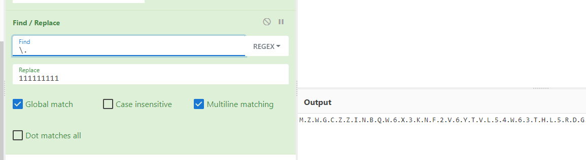 Bug report: Replace module, --- \. cannot dot · Issue #1231 · gchq/CyberChef · GitHub