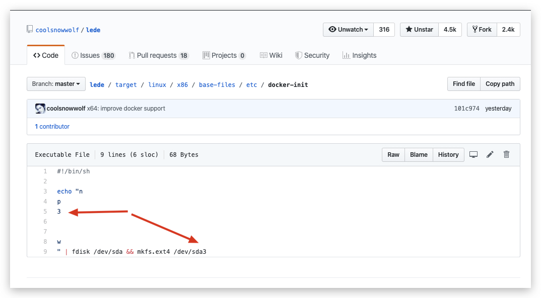 Docker剩余空间格式化注意事项 · Issue #1734 · coolsnowwolf/lede · GitHub