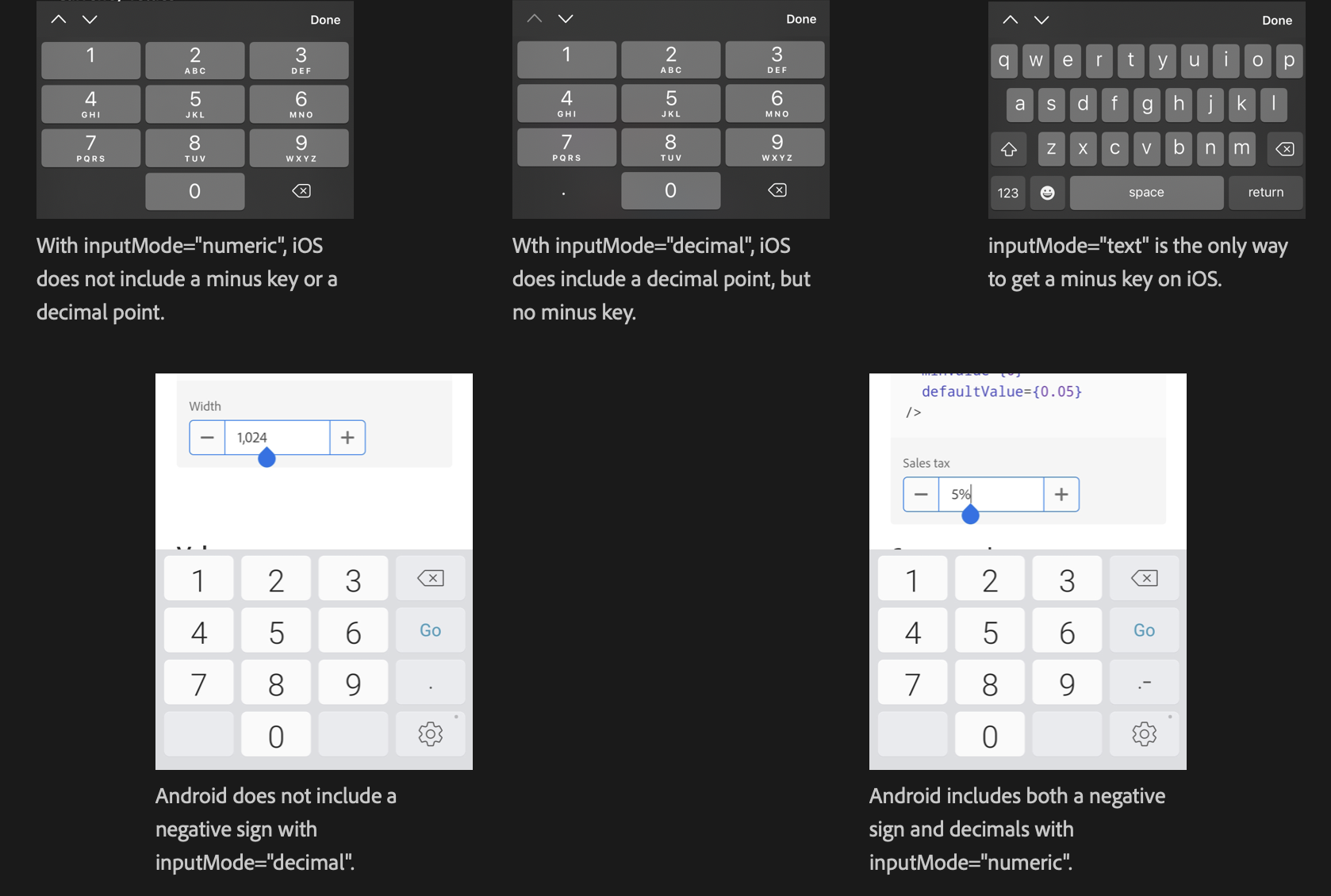 inputMode setting on NumberInput makes it potentially impossible for a user to enter negative ...