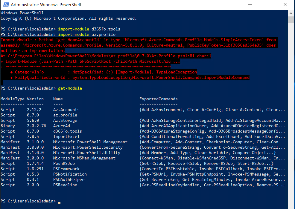Replace required module "Azure.Storage" with "Az.Storage" ? · Issue #361 · d365collaborative ...