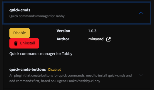 Plug-in not working · Issue #1 · weijia/tabby-quick-cmds-buttons · GitHub