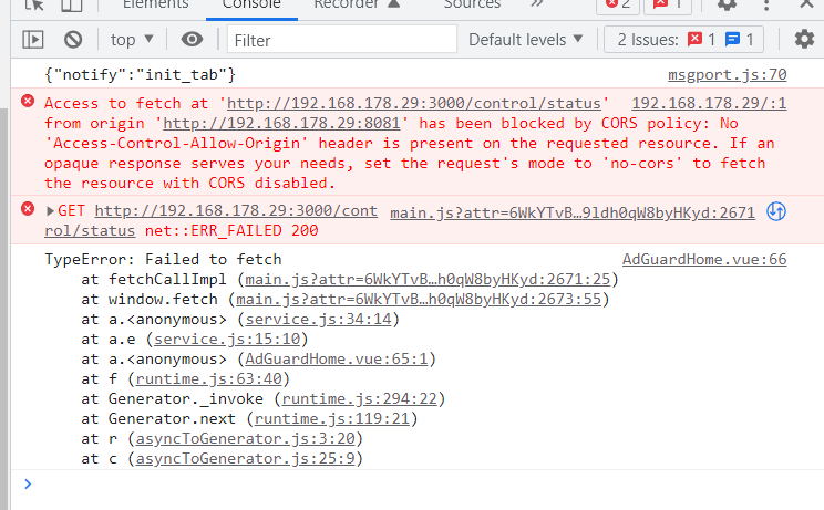 AdGuard Home CORS error · Issue #384 · bastienwirtz/homer · GitHub