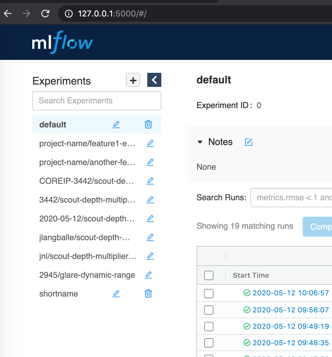 [FR] Resizable Sidebar on main experiments page · Issue #8208 · mlflow/mlflow · GitHub