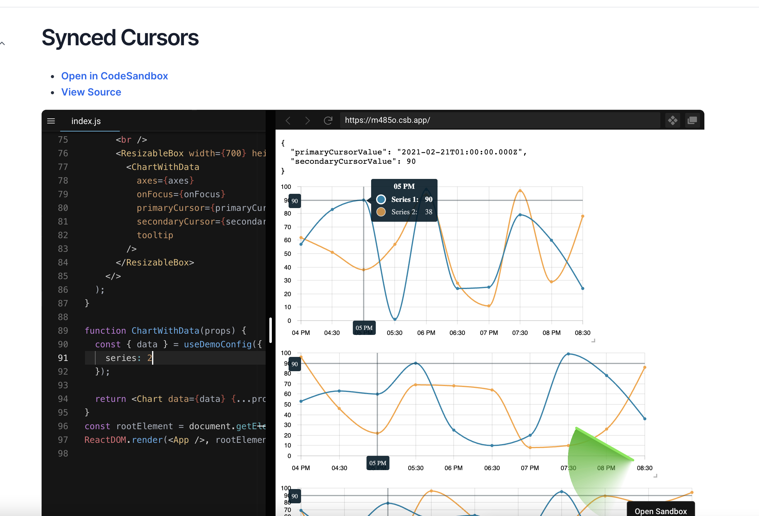 Allow the SecondaryCursor value of sync'd cursors to match the Y-axis value of each sub-chart ...
