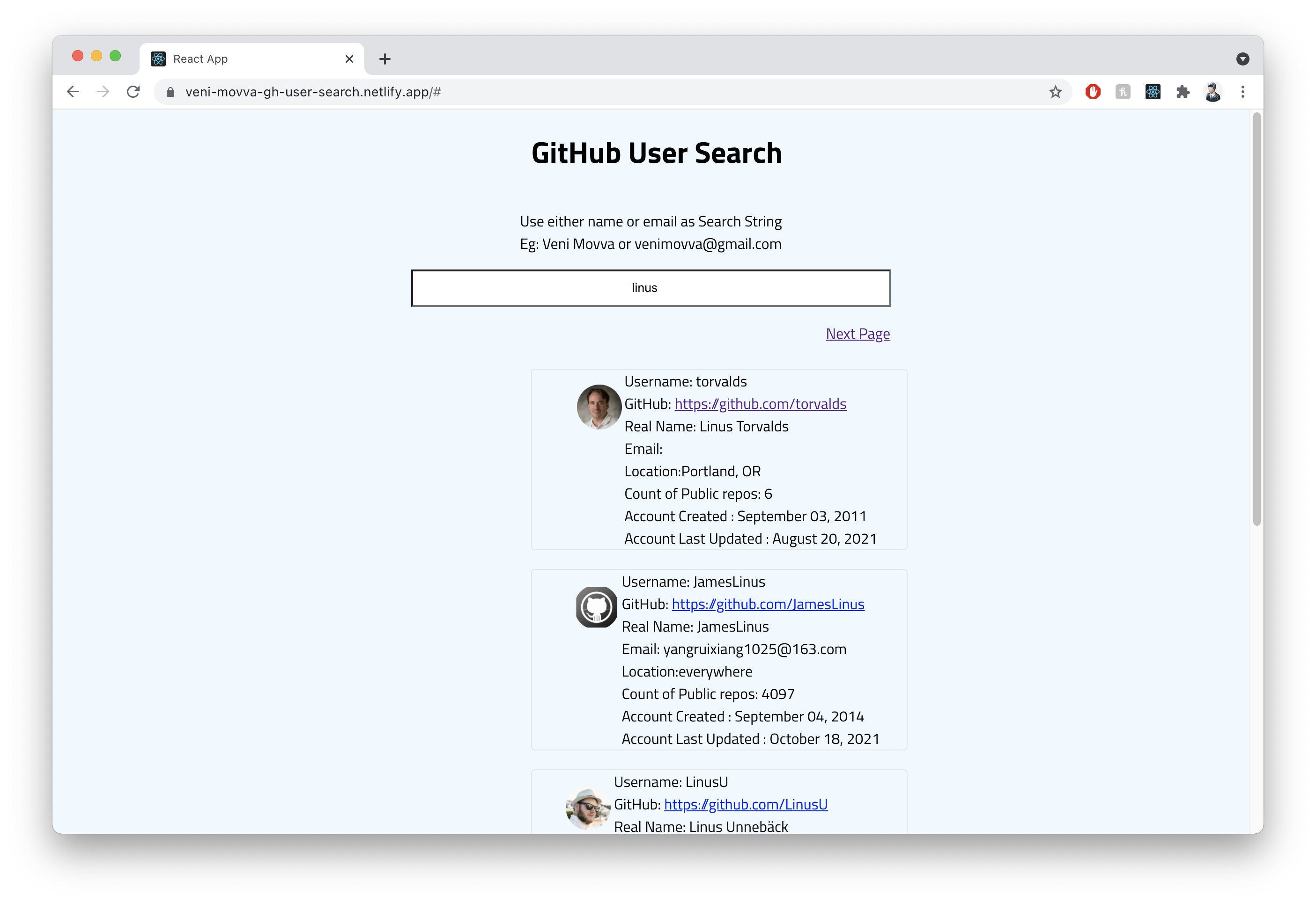GitHub - venidev/gh-user-search: Github User Search