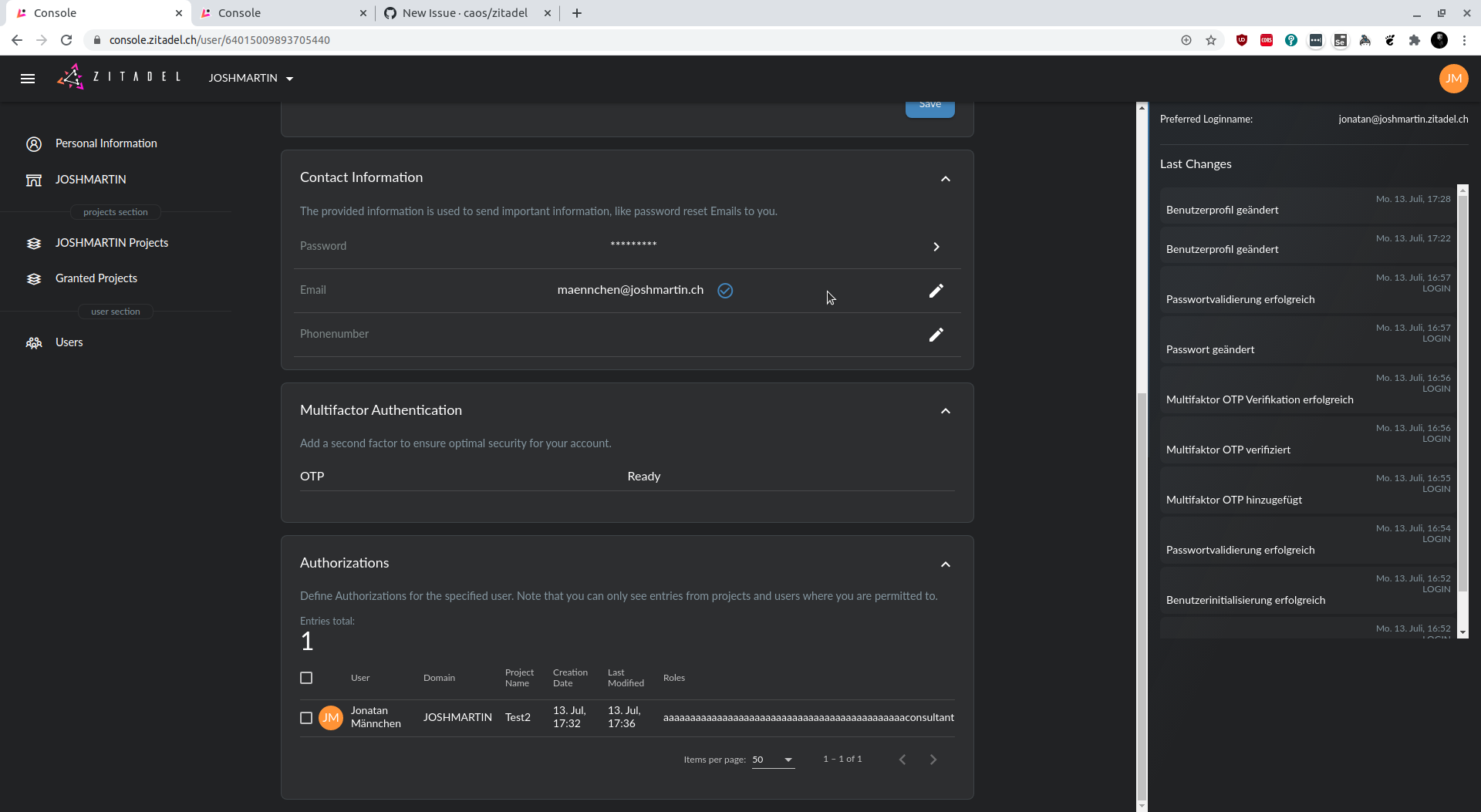 [UX] User Profile · Issue #464 · zitadel/zitadel · GitHub