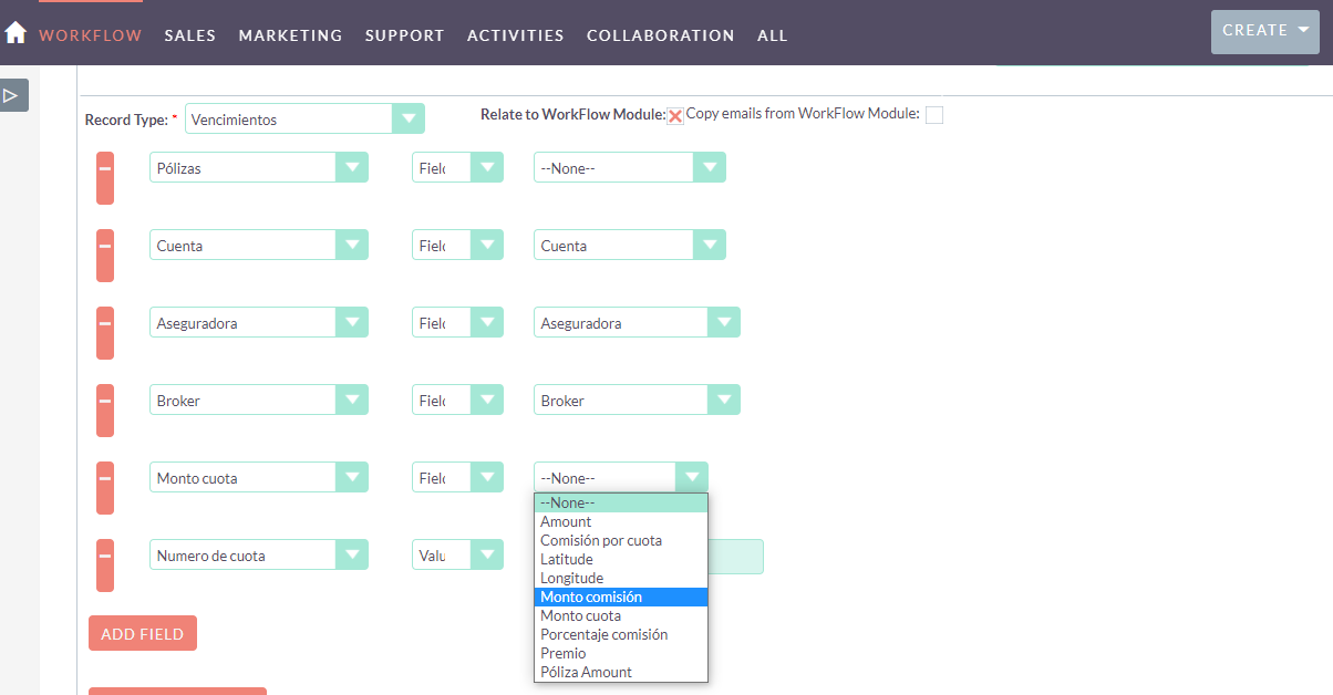 Workflow, create record, not saving parameters · Issue #9547 · salesagility/SuiteCRM · GitHub