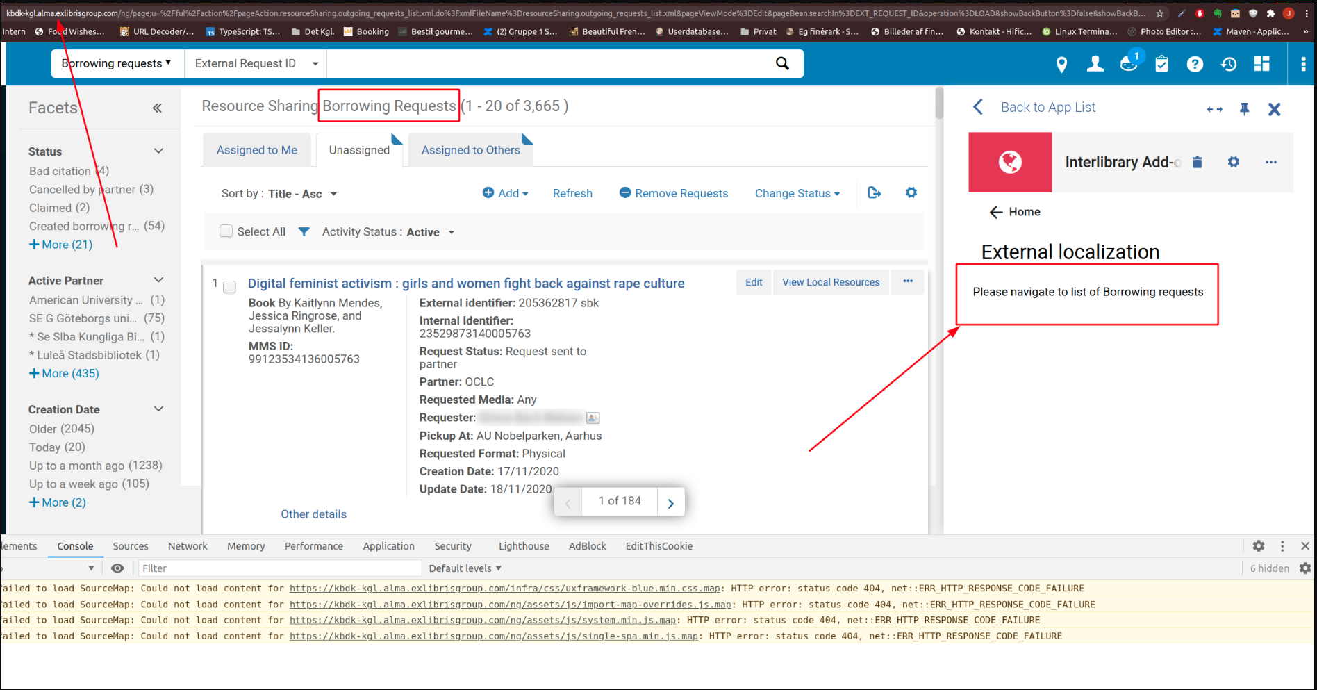 Borrowing Requests not showing in "Assigned to me" - works locally · Issue #9 · kb-dk/alma_cloud ...