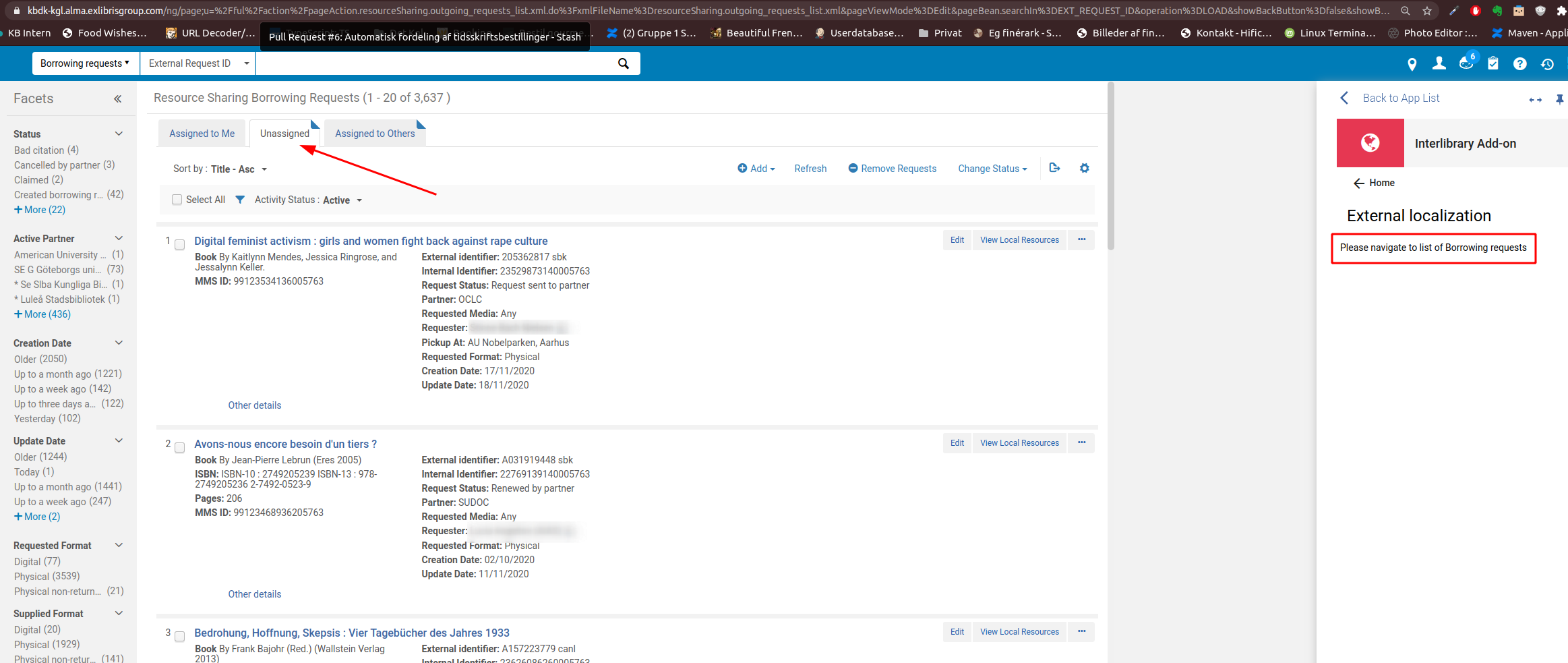 Borrowing Requests not showing in "Assigned to me" - works locally · Issue #9 · kb-dk/alma_cloud ...