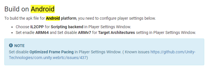 [BUG]: Android Build · Issue #767 · Unity-Technologies/com.unity.webrtc · GitHub