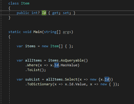 Inconsistent C# highlighting for property of anonymous type · Issue ...