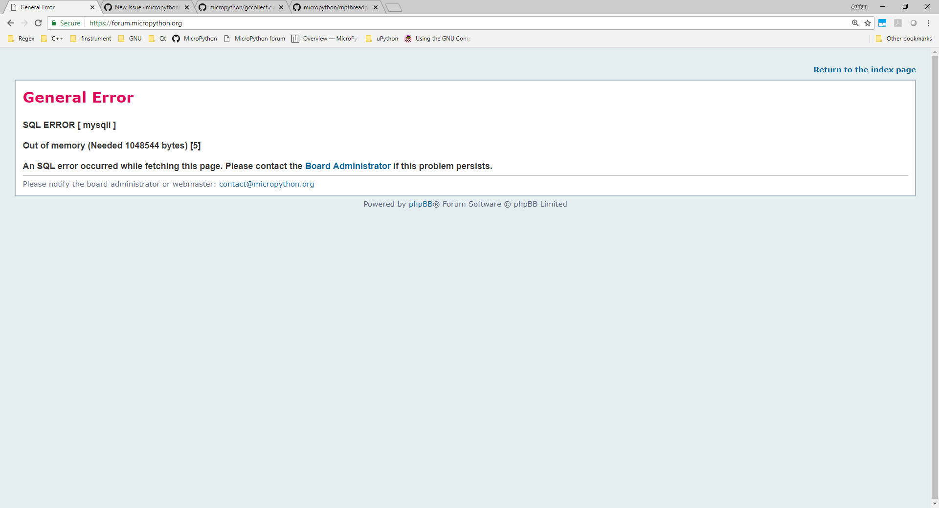 Forum Is Down · Issue 4138 · Micropython Micropython · Github