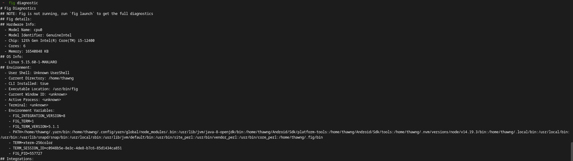 Fig not working on Linux 5.15.60-1-MANJARO · Issue #1715 · withfig/fig · GitHub