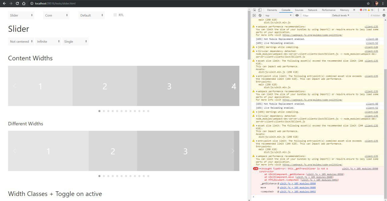 Errors when dragging slides. · Issue #3950 · uikit/uikit · GitHub