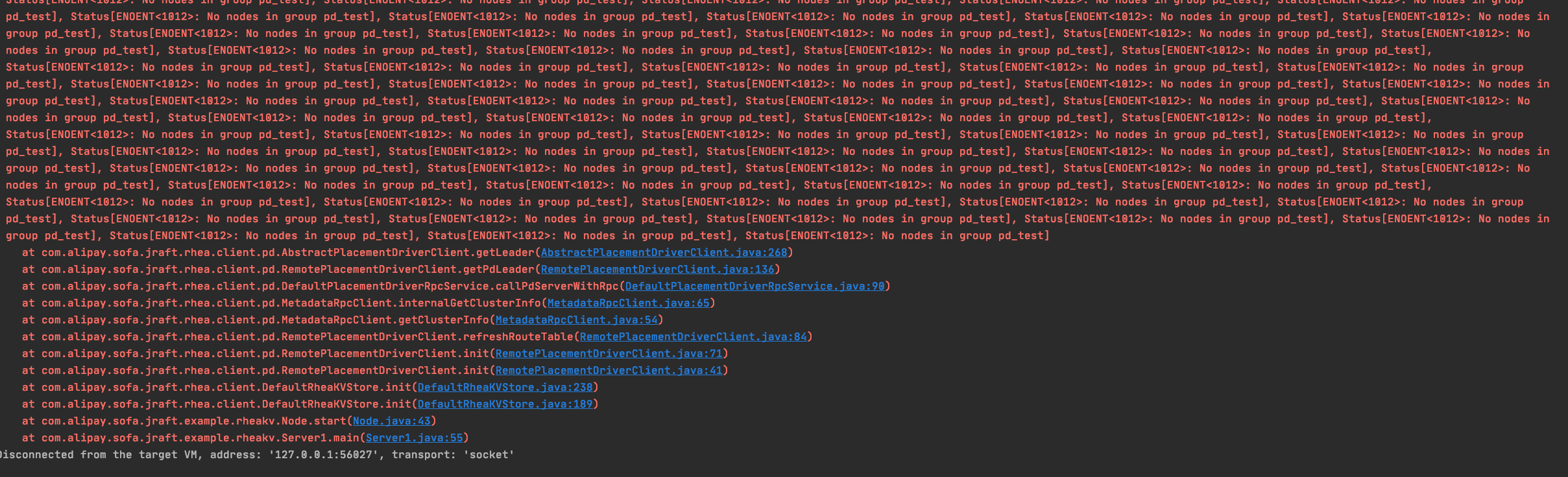 RouteTable获取leader失败时,错误信息没有展示 · Issue #532 · sofastack/sofa-jraft · GitHub