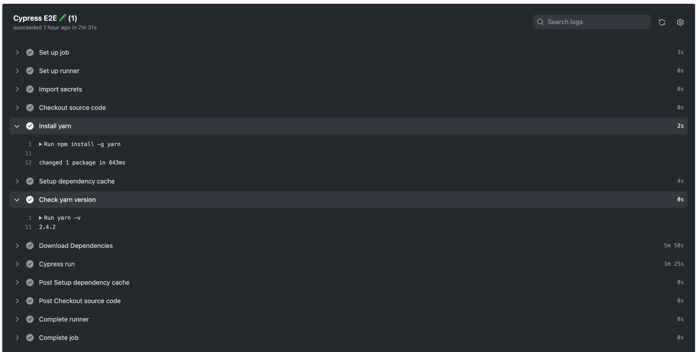 Error: The process '/usr/bin/yarn' failed with exit code 1 · Issue #797 · cypress-io/github ...