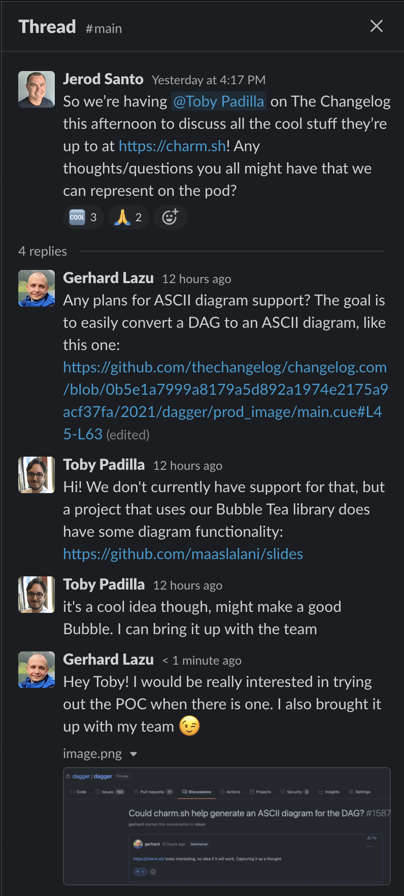 Could charm.sh enable the dagger CLI to generate an ASCII diagram for ...