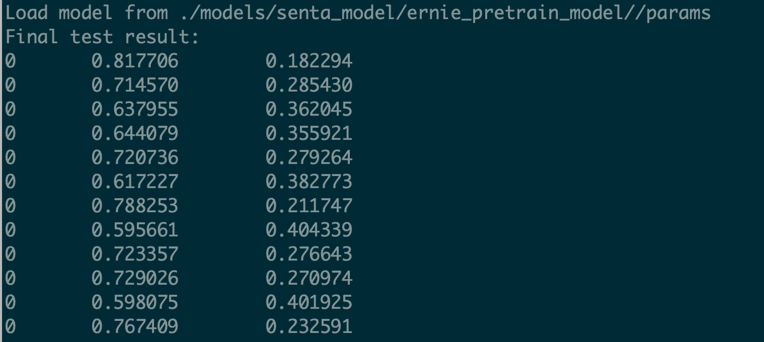 Paddlenlp情感分析infer结果每次都不一致 · Issue 4967 · Paddlepaddlemodels · Github 