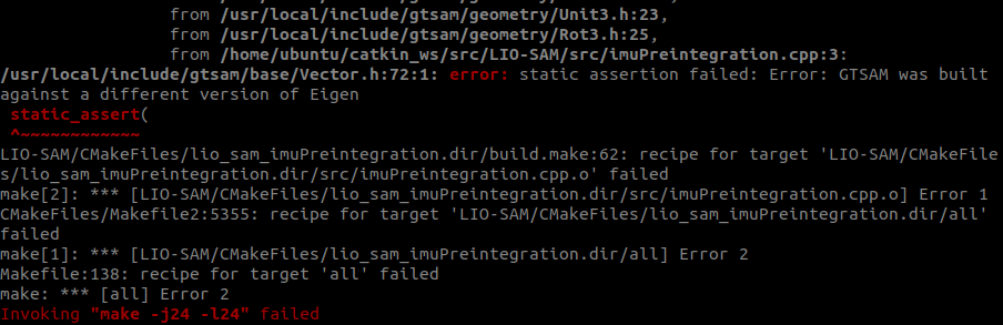GTSAM was built against a different version of Eigen. · Issue #142 ...