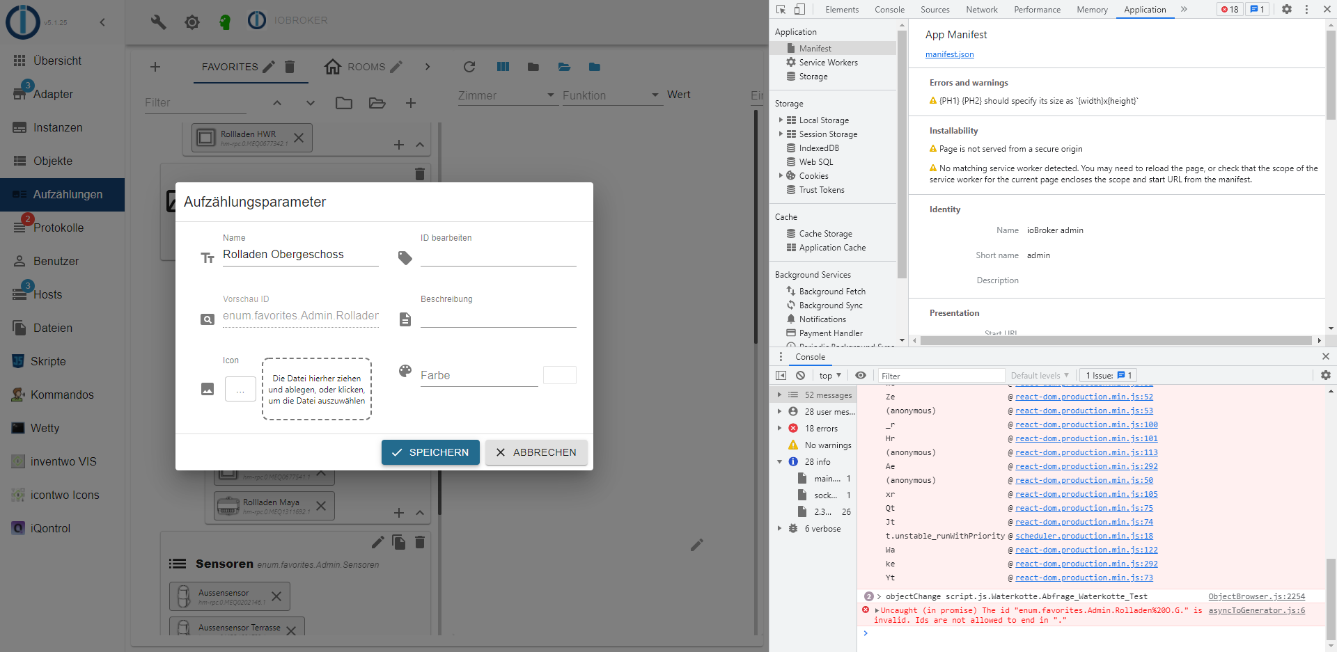 enum favorites können nicht gelöscht und umbenannt werden mit Admin 5.1 ...
