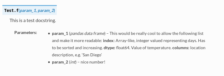 List In A Parameter Docstring Not Properly Displayed In Sphinxextnapoleon · Issue 4220