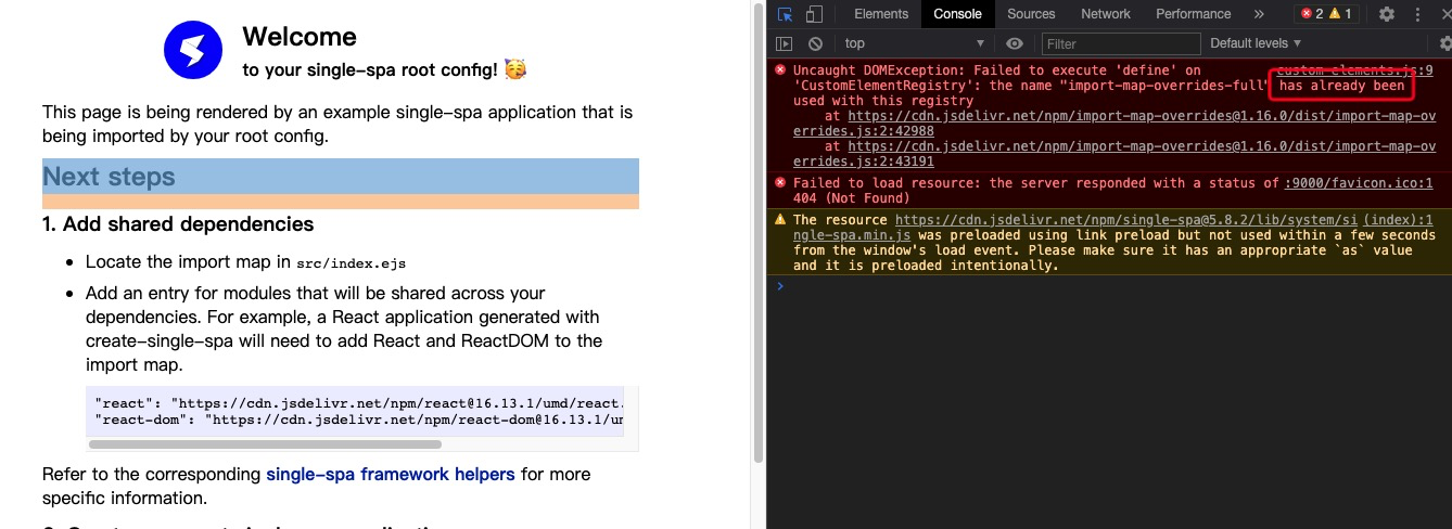 Uncaught DOMException: Failed to execute 'define' on 'CustomElementRegistry': the name "import ...
